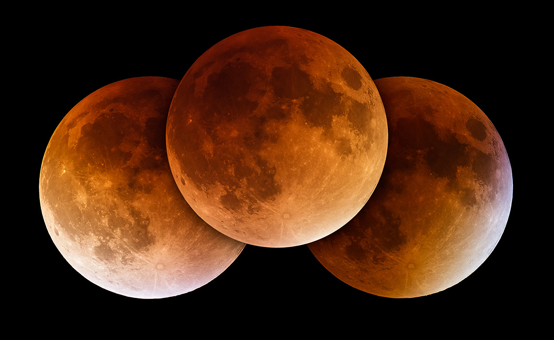 Lunar Eclipse Totality Triad | Nature Photography